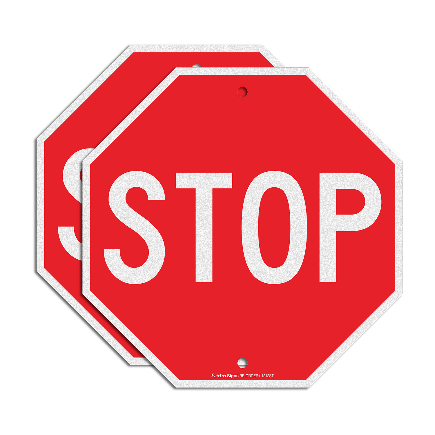 Faittoo Stop Signs (2-Pack) - 18 x 18 inches engineer grade reflective ...