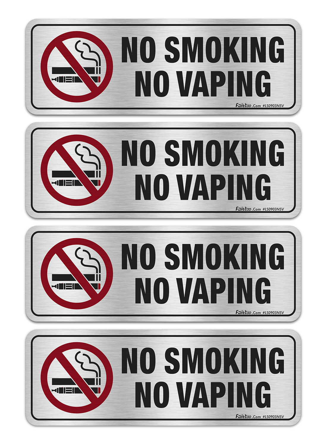 Faittoo No Smoking No Vaping Sign (4 pack) – 9 x 3 inches, Rust-Free ...