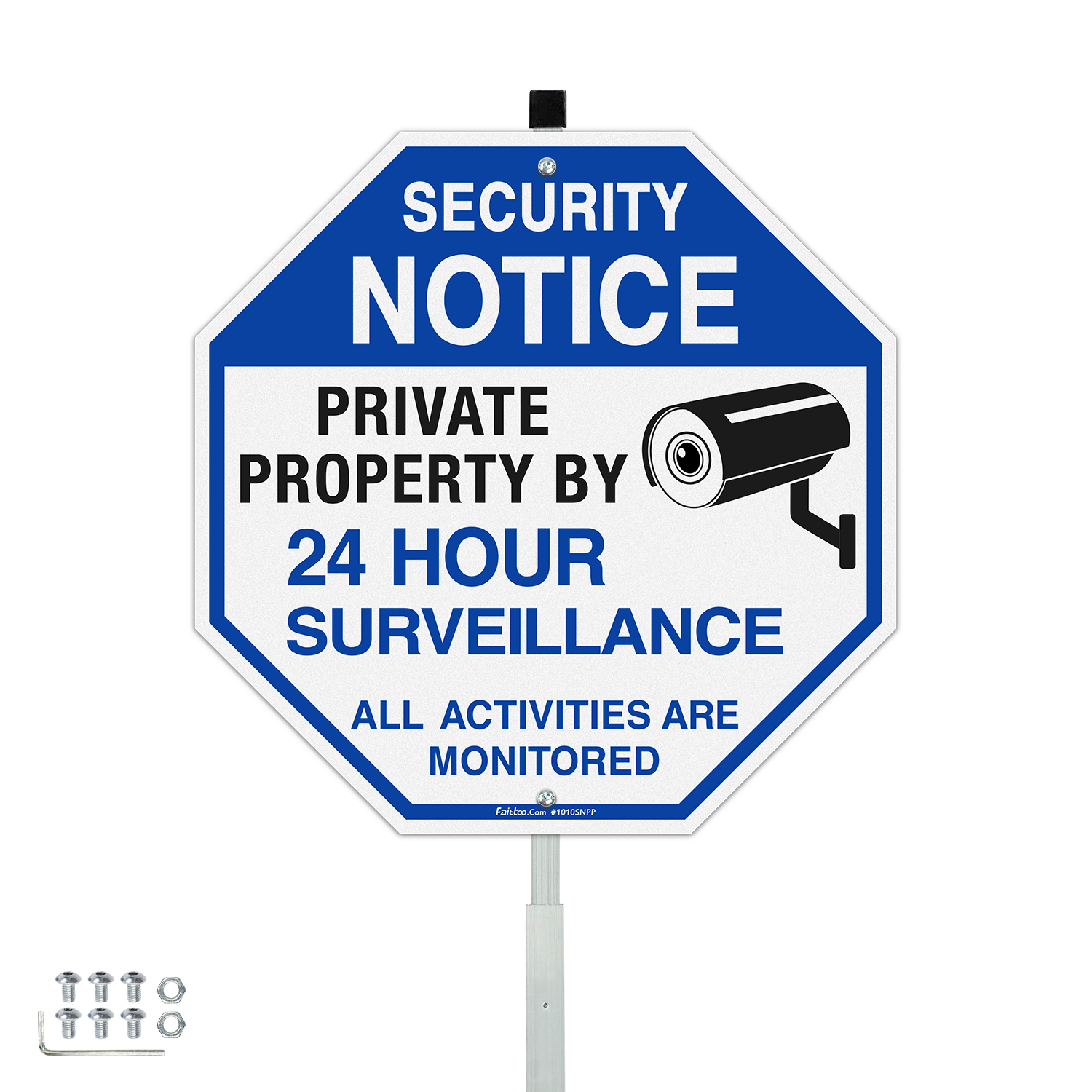 Faittoo Security Signs Private Property Video Surveillance Sign with 42 ...