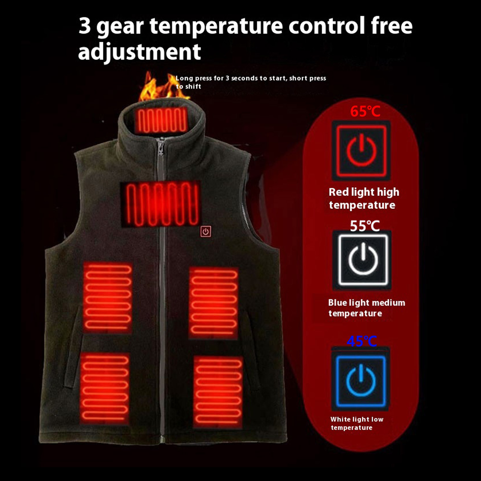 CICIEKAE Heated Vest For Men Women Unisex Electric Heated Coat with ...