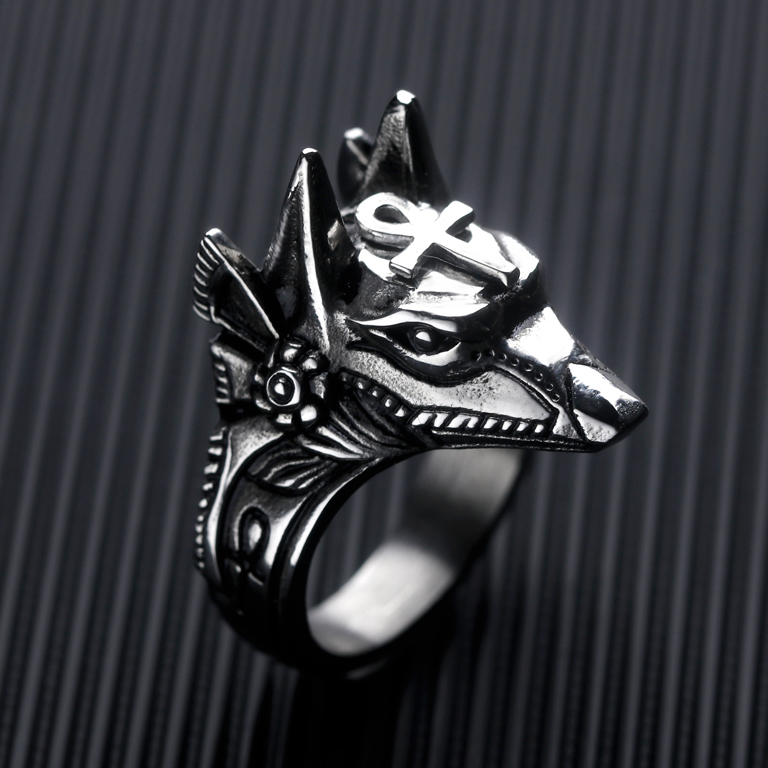 Men's Ring Anubis God Ancient Egyptian Jackal Head Ring price in Egypt ...