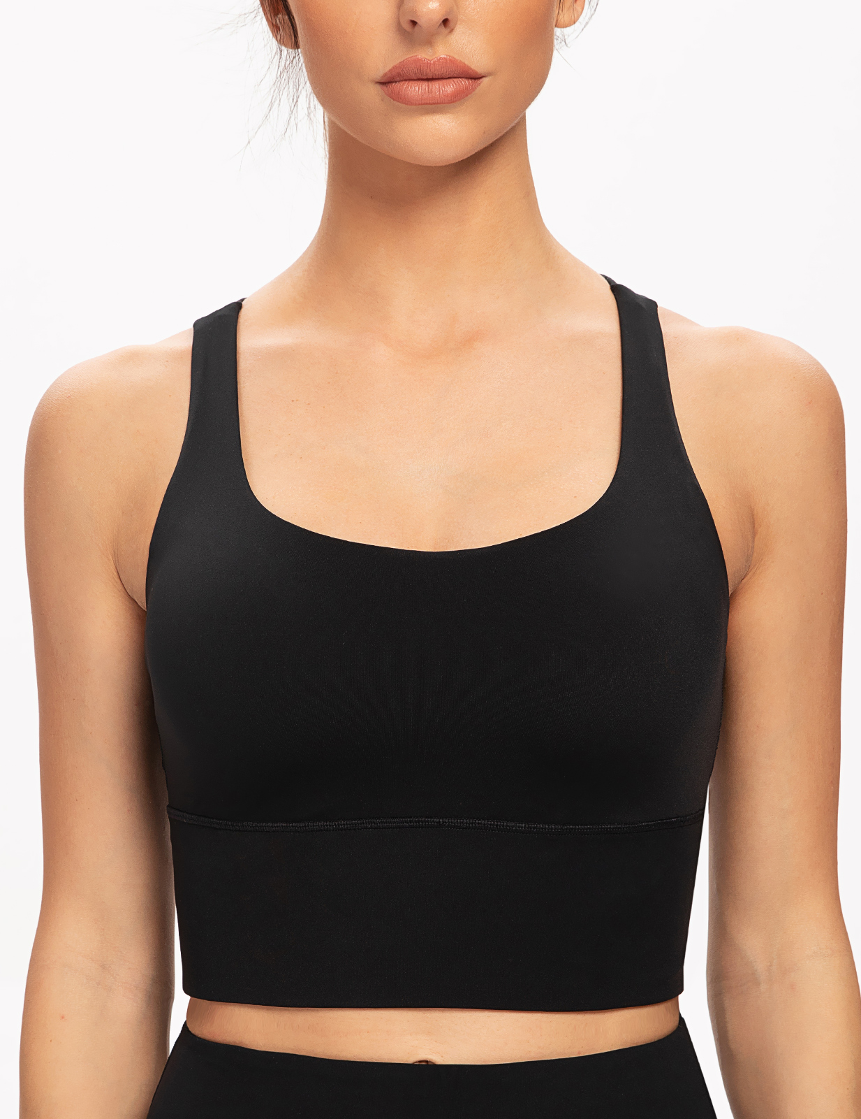 AGONVIN Women s Strappy Longline Yoga Padded Sports Bra Black | eBay