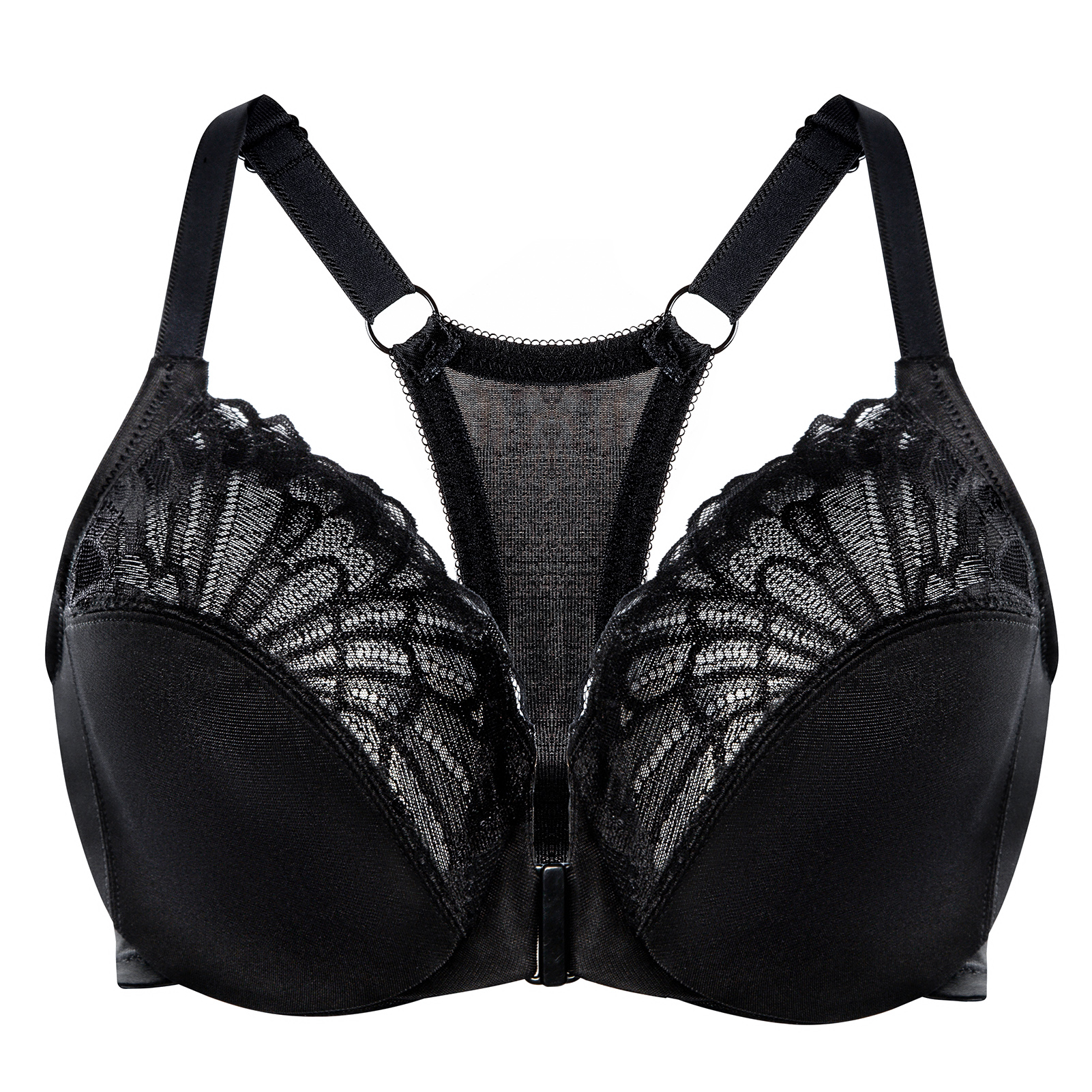 MELENECA Women s Racerback Front Closure Lace Full Coverage Underwire ...