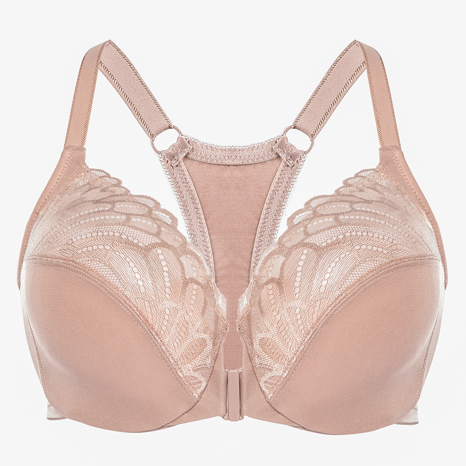 MELENECA Women s Racerback Front Closure Lace Full Coverage Underwire ...